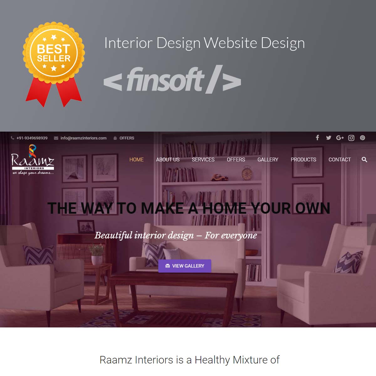 Interior Design Website Design for Raamz Interiors Kochi - Finsoft IT ...