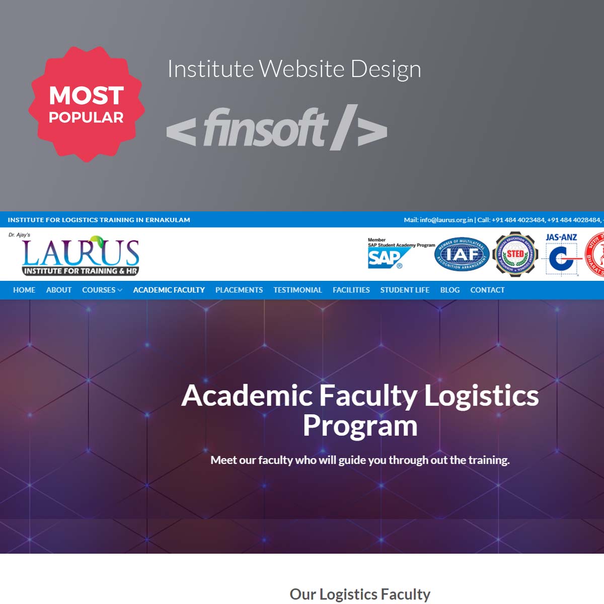 Institute Website Design for Laurus Institute for Training and HR Kochi ...